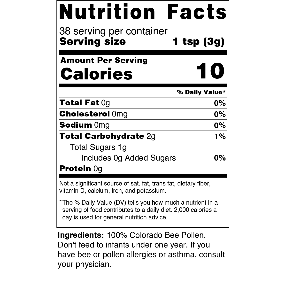 Colorado Bee Pollen 4 oz. - Rocky Mountain Bee Supply